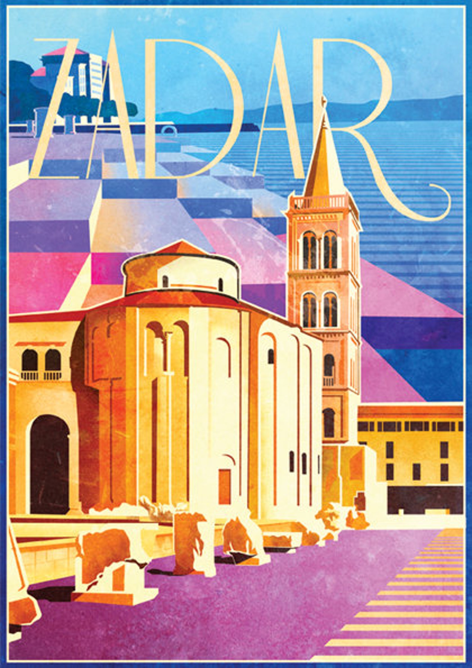 Zadar - Croatia, Retro Poster Design - Etsy