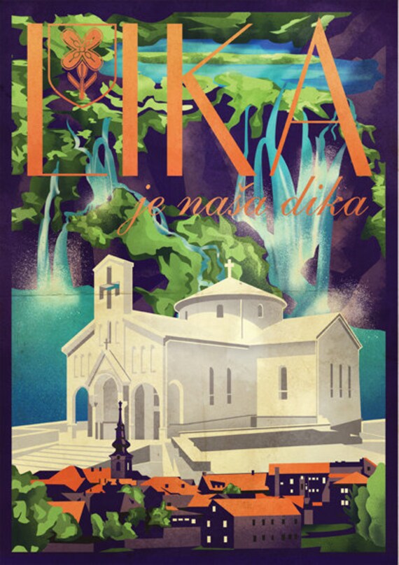 Lika Croatia Retro Poster Design | Etsy
