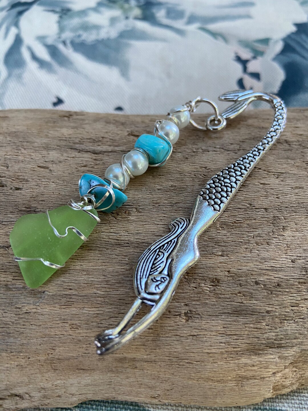Mermaid Bookmark, Beaded Bookmark, Sea Glass Bookmark - Etsy