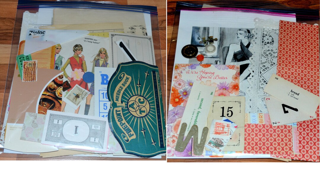 Grab Bags Custom Made Ephemera Packs for Art, Mixed Media Collage ...