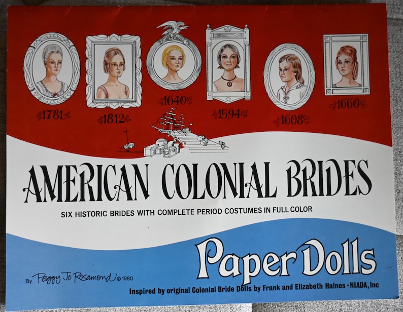 1980 Paper Dolls American Colonial Brides - Uncut - Etsy