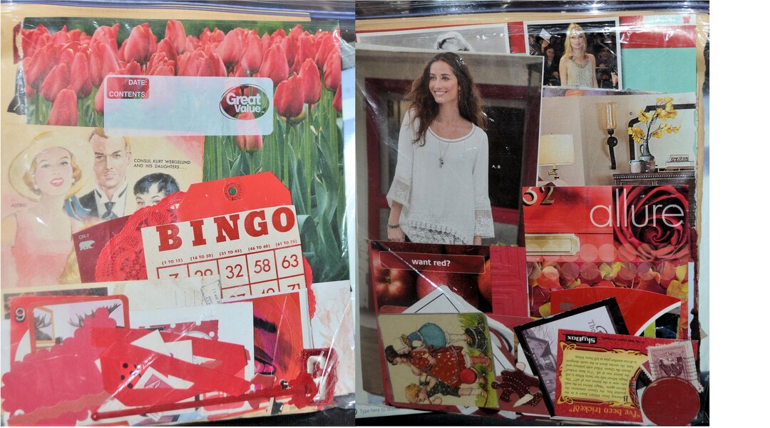 Grab Bag RED Theme Ephemera 60+ Items Junk Journaling, Art Journaling ...
