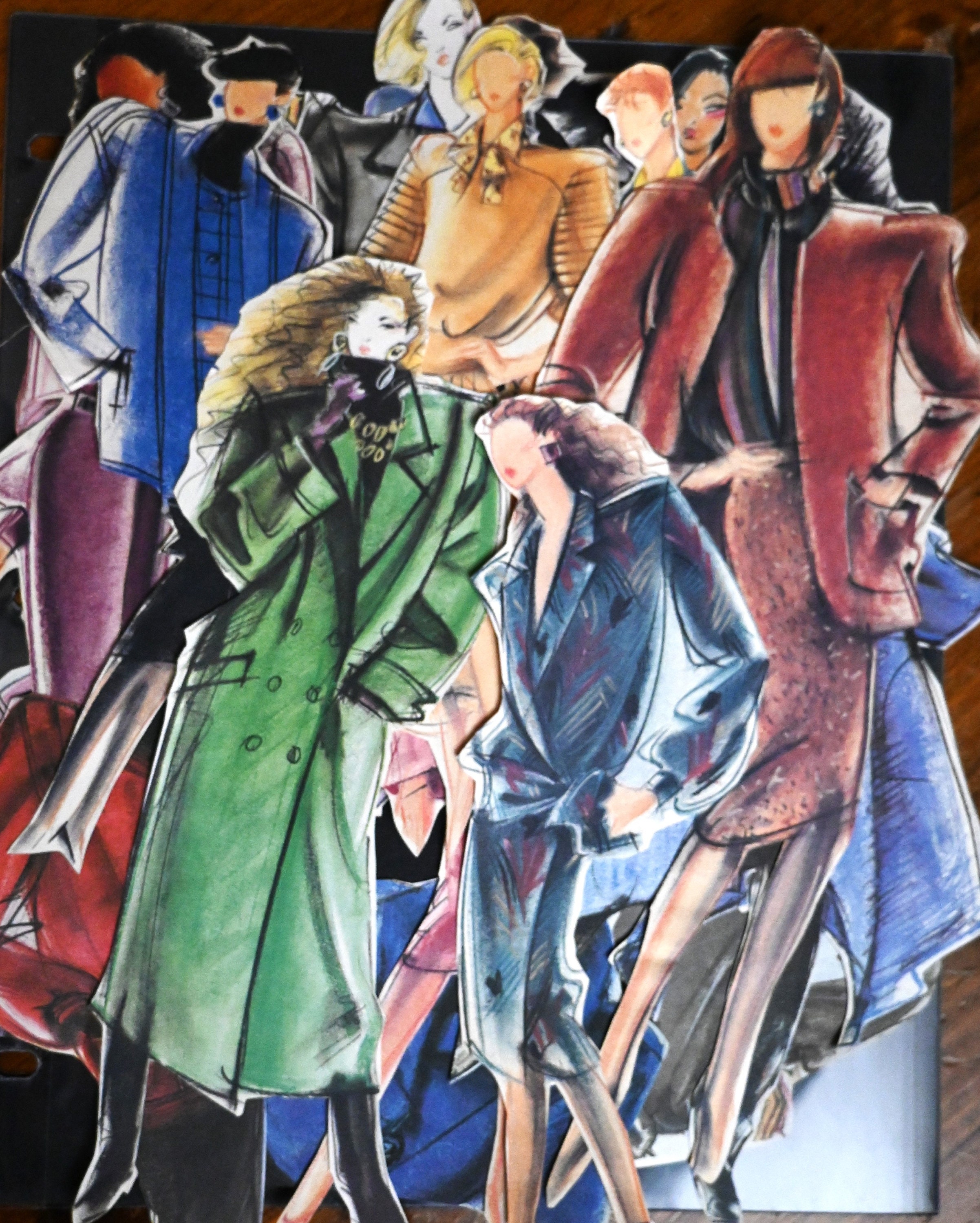 25 "paper Doll" Cut Out Figures, Painterly Style Retro Figures Fussy ...