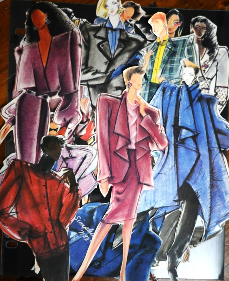 25 paper Doll Cut Out Figures, Painterly Style Retro Figures Fussy Cut ...