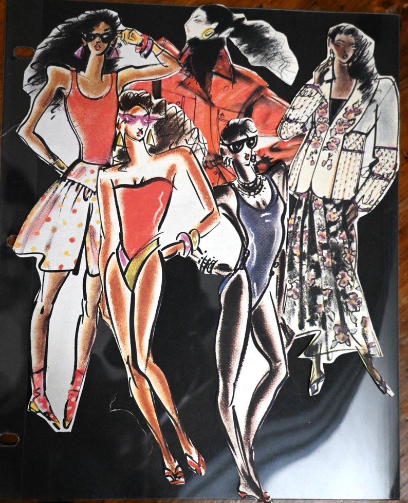 25 paper Doll Cut Out Figures, Painterly Style Retro Figures Fussy Cut ...