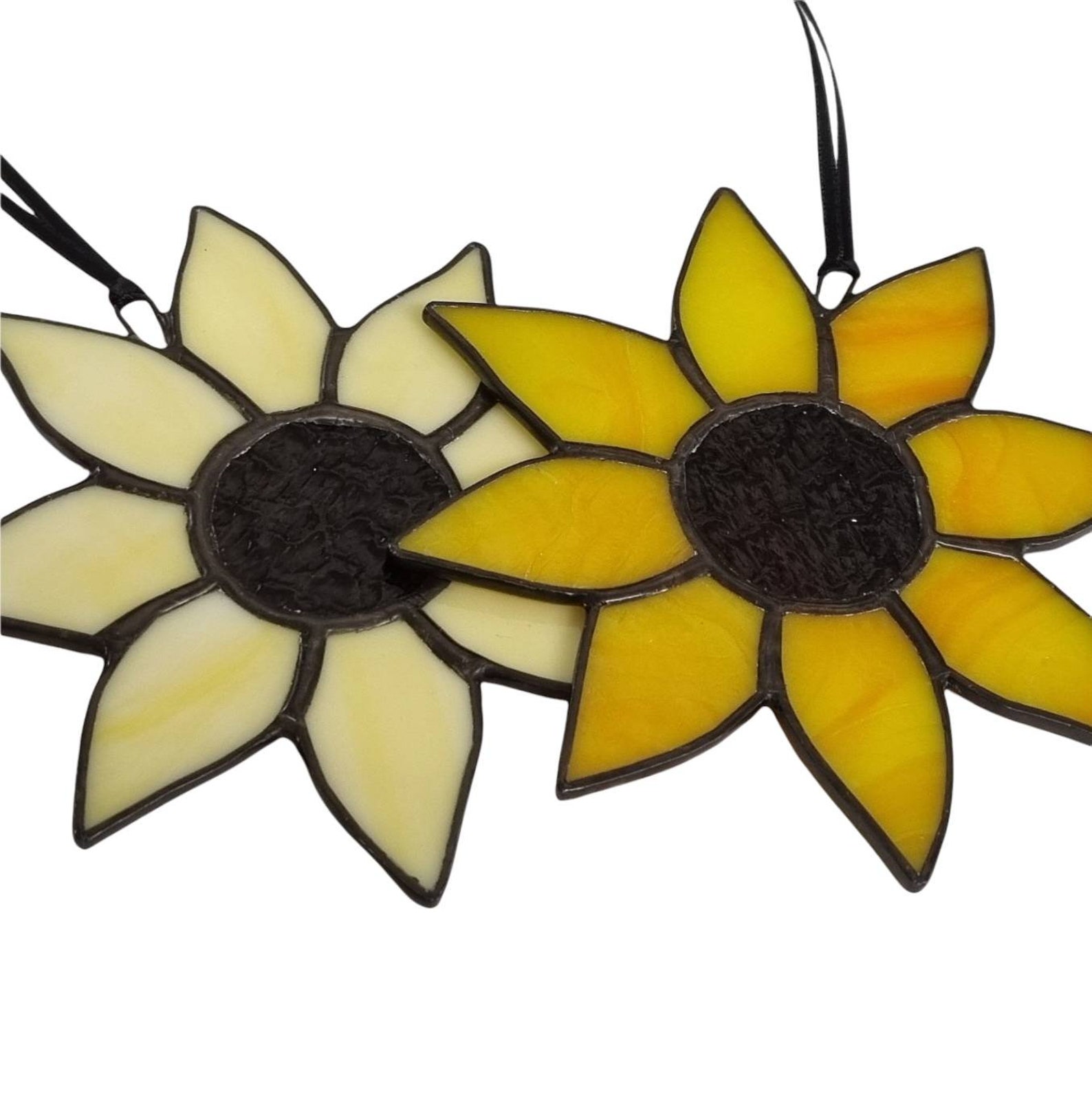 Stained Glass Sunflower Suncatcher Yellow Sunflower Handmade Etsy