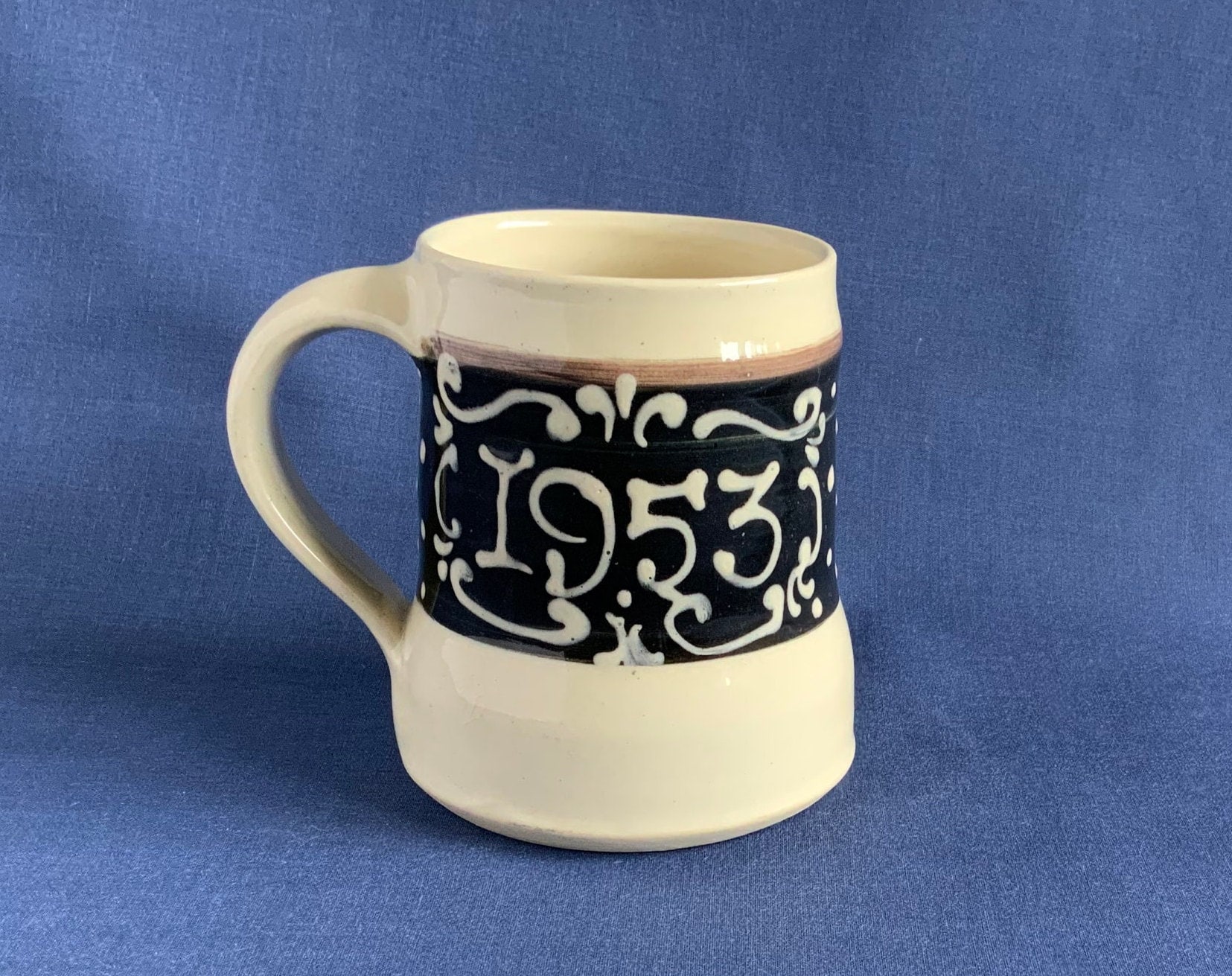 Vintage 1950s Holkham Pottery Queen Elizabeth Coronation Small Slipware ...