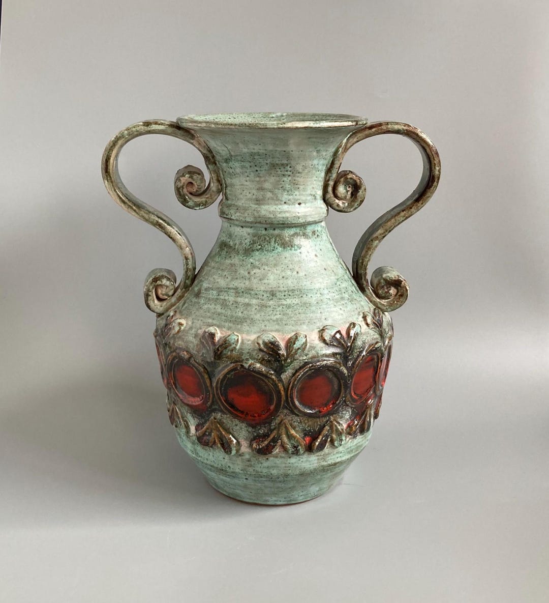 Large Vintage Italian Studio Pottery Vase 25cm High Italy Ceramic 2 ...