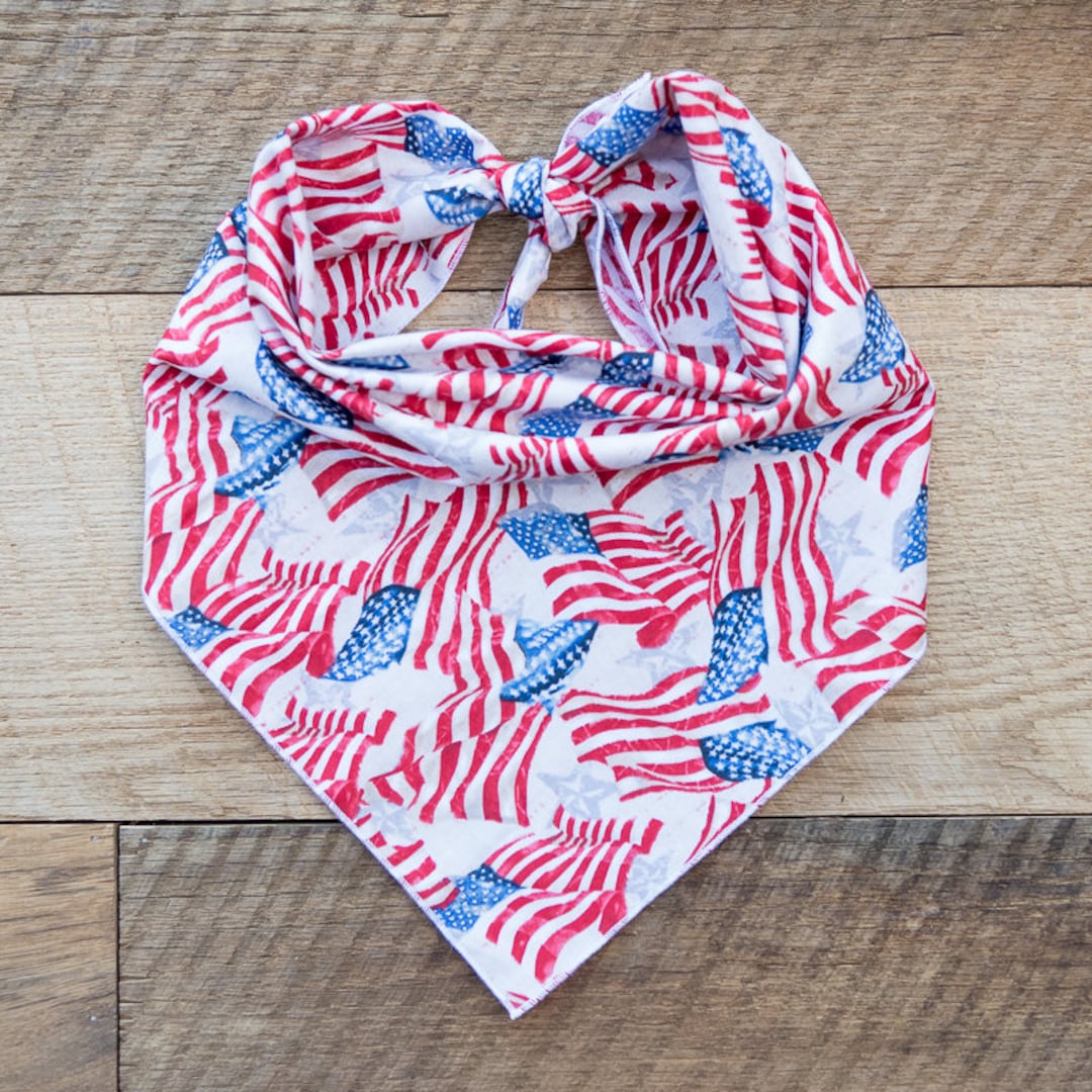 Flags & Stars Dog Bandana - Etsy