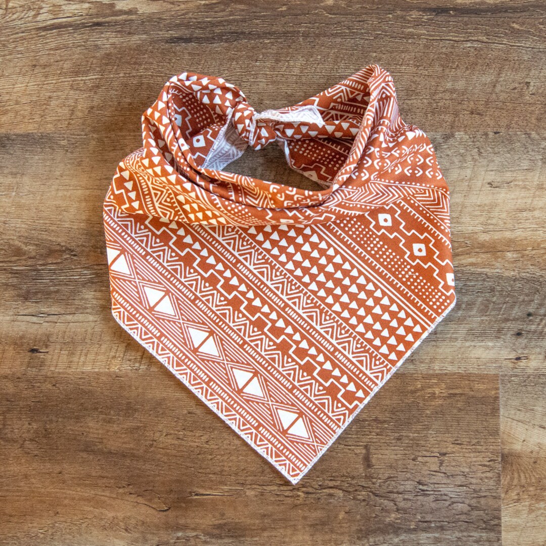 Rust Boho Bandana, Tie On Dog Bandana - Etsy España