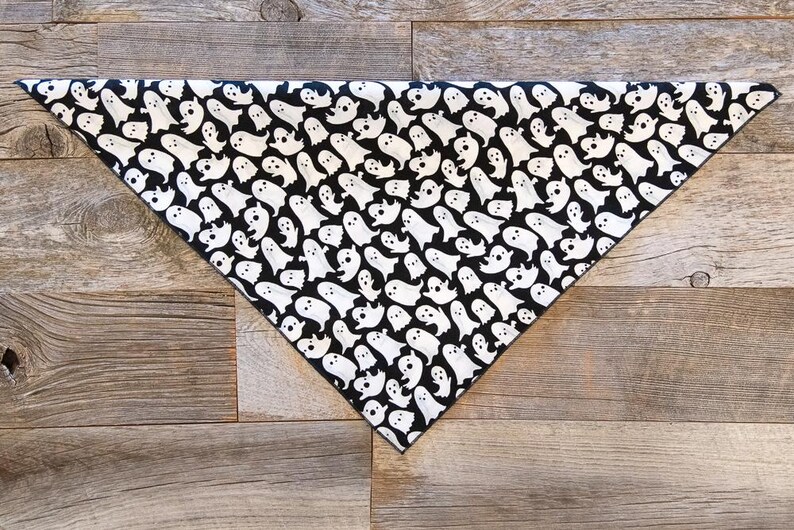 Ghosts on Black Dog Bandana - Etsy