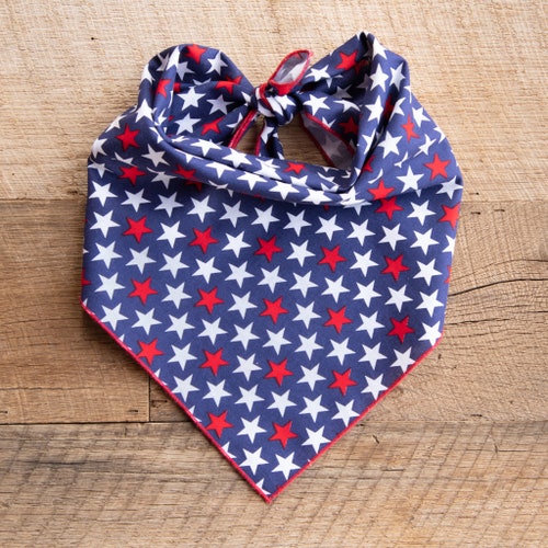4th of July Dog Bandana Red White and Blue Stars Bandana - Etsy