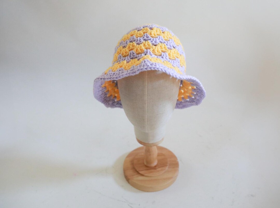 READY TO SHIP, Crochet Purple Bucket Hat, Purple Sun Hat, Purple ...