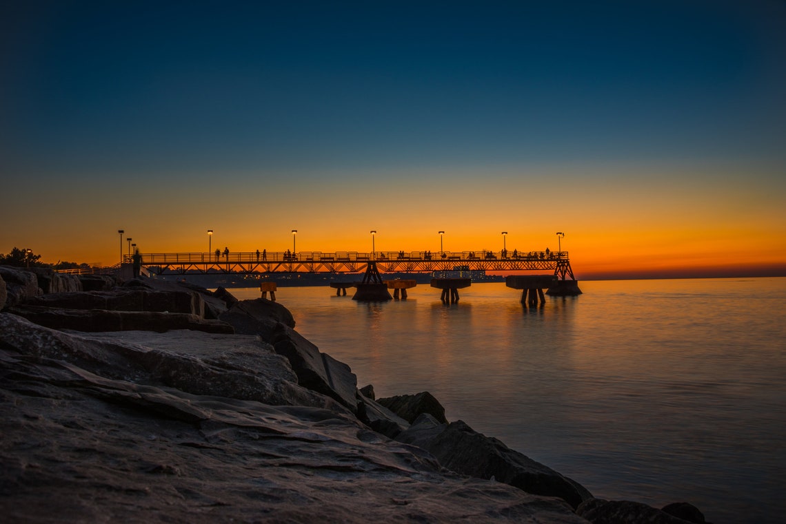 Edgewater Park Pier at Sunset - Etsy