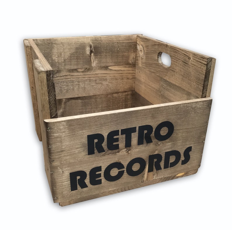 Personalised Rustic Vinyl Record Wooden Storage Crate - Etsy UK