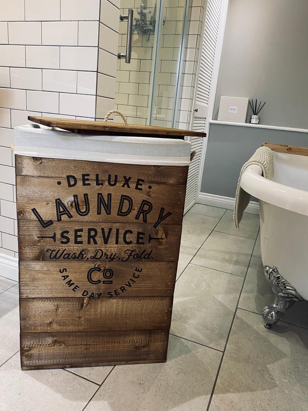 Rustic Wooden Laundry Basket Laundry Crate Washing Basket - Etsy