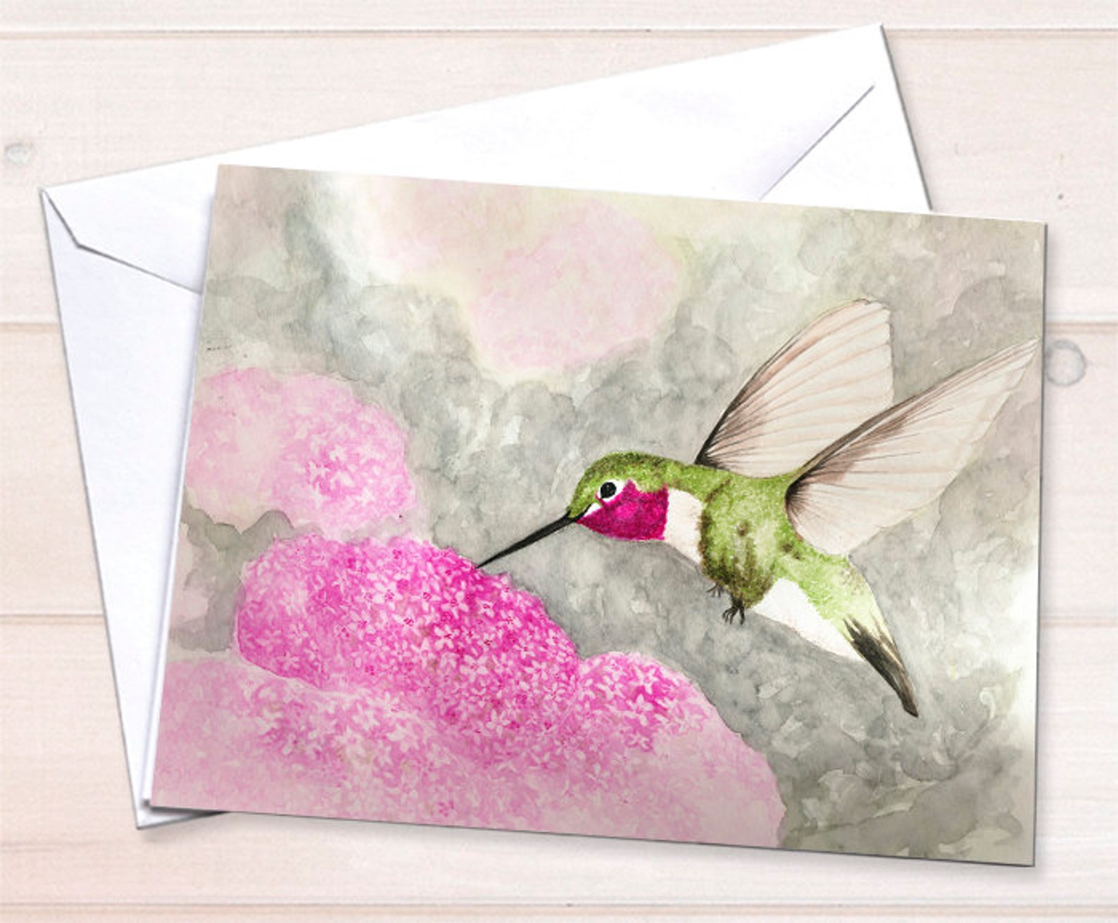 Tarjeta de notas del colibrí | Etsy