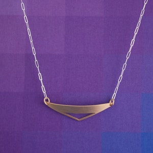 Bronze Triangle Necklace, Bronze Triangle Cut Out - Etsy