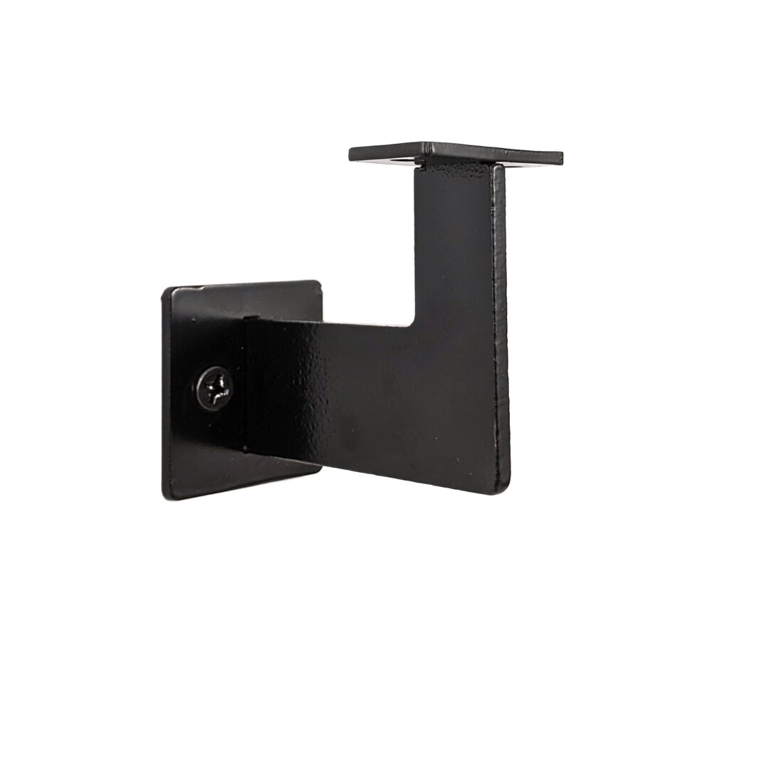 Set of Two Urban Contemporary Handrail Brackets, Matt Black Powder Coat ...