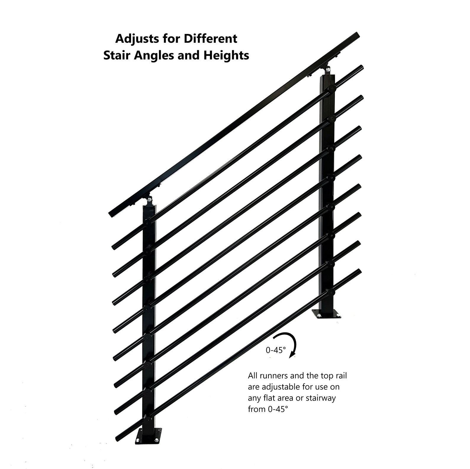 Modern Horizontal Adjustable Railing Banister System, for Staircases ...
