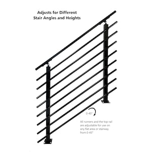 Modern Horizontal Adjustable Railing Banister System, for Staircases ...