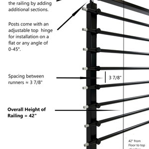Modern Horizontal Adjustable Railing Banister System, for Staircases ...