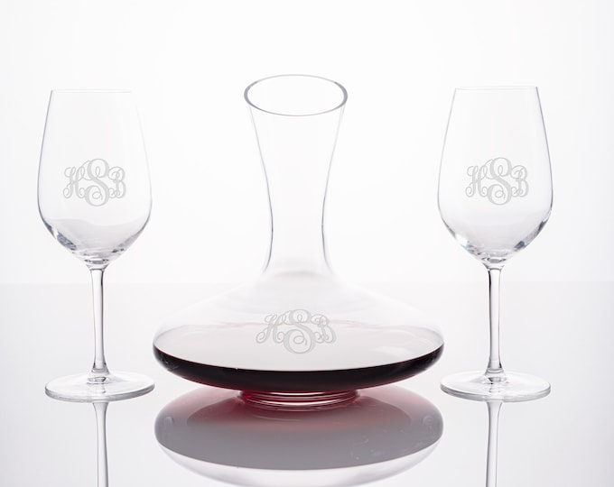 Personalized Wine Decanter With Set of 2 Wine Glasses - Etsy