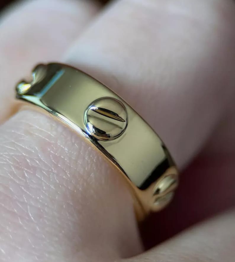 Milor Italy 14k Gold Resin-filled Ring Elegant Screw Top Band Design ...