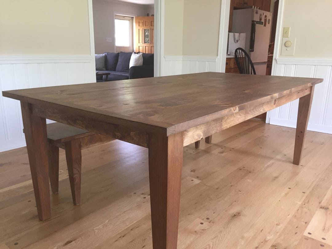 Early American Farmhouse Table With Tapered Legs - Etsy