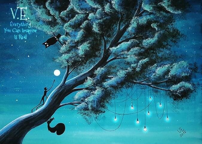Signed Art Print Giant Tree Spirituality Blue Magic Tree - Etsy Canada