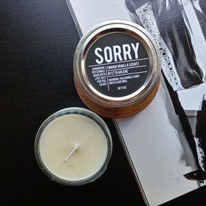 Sorry Scented Candle, Apology Scented Candle, Apology Gift by Etta ...