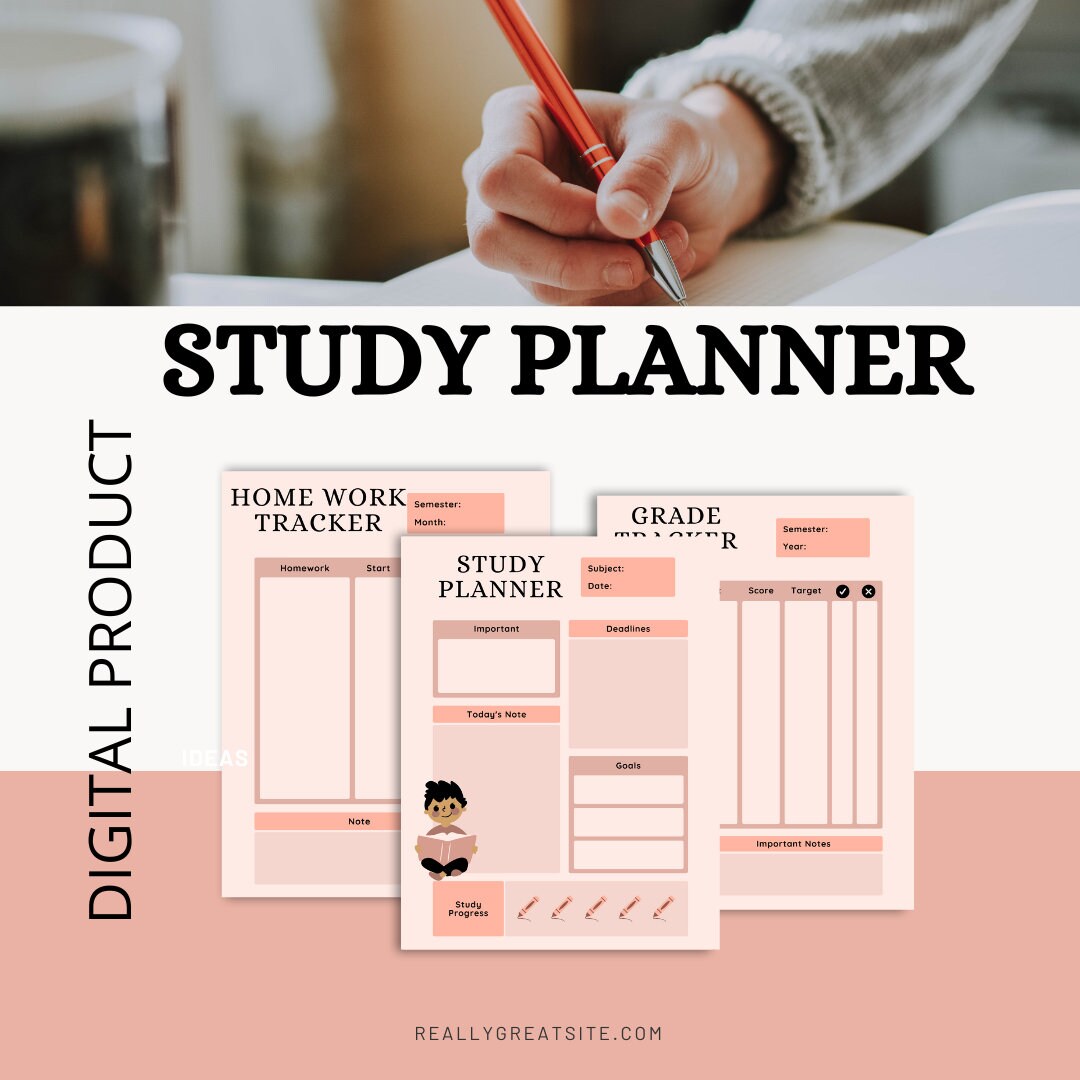 Study Planner Printable PDF Academic Planner Printable - Etsy UK