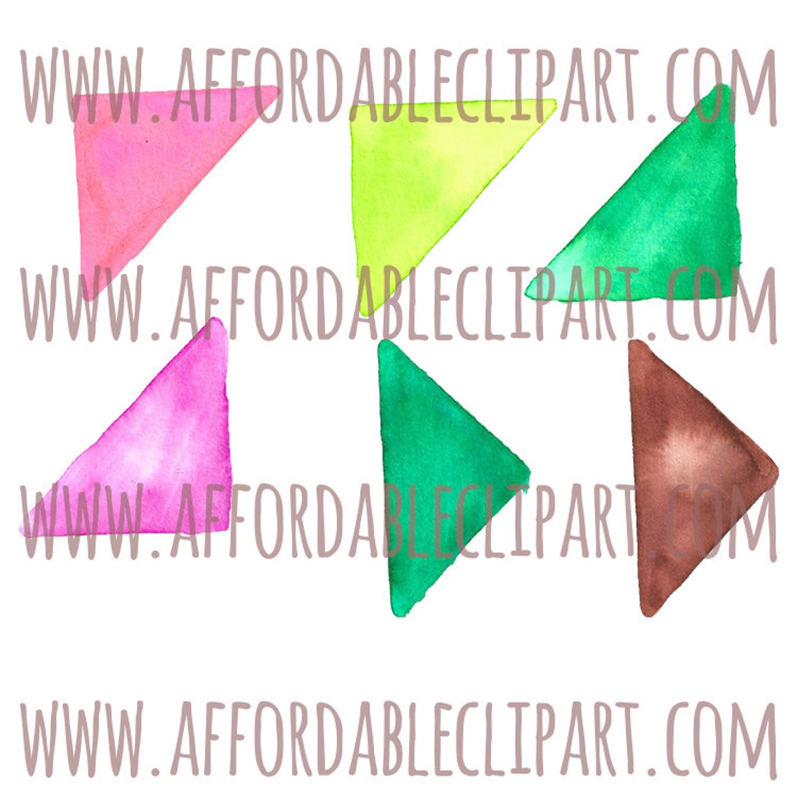 Watercolor Triangles Clip Art, Shapes Clip Art, INSTANT DOWNLOAD ...