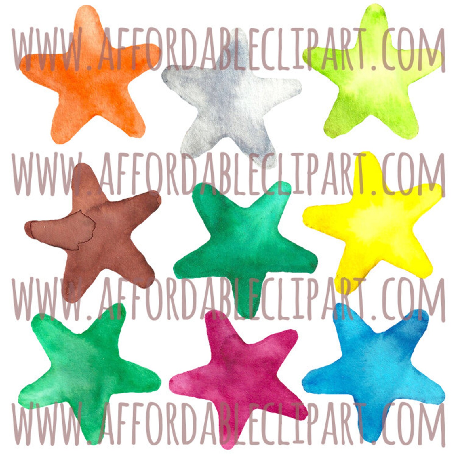 Watercolor Stars Clip Art Galaxy Clip Art INSTANT DOWNLOAD | Etsy