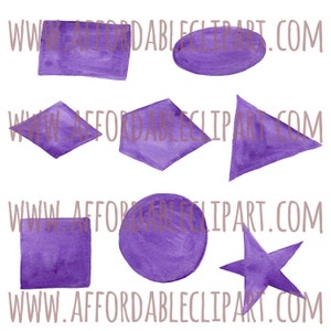 Hand Painted Rainbow Shapes Clip Art, Watercolor Shapes, INSTANT ...