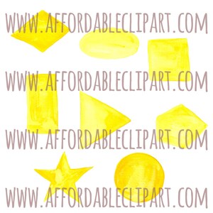 Hand Painted Rainbow Shapes Clip Art, Watercolor Shapes, INSTANT ...