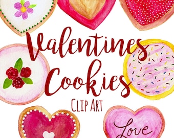 Valentine's Day Heart Cupcakes Clip Art, Baking Clip Art, Watercolor ...