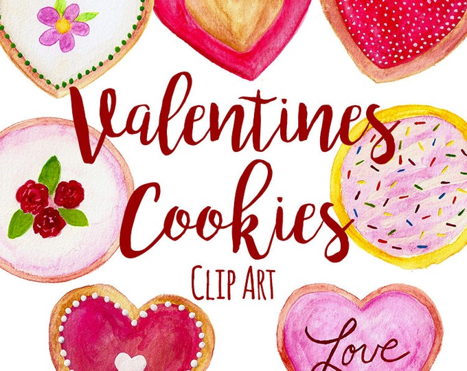 20 Heart Cookies Clipart Pack INSTANT DOWNLOAD 20 Heart-shaped Cookie ...