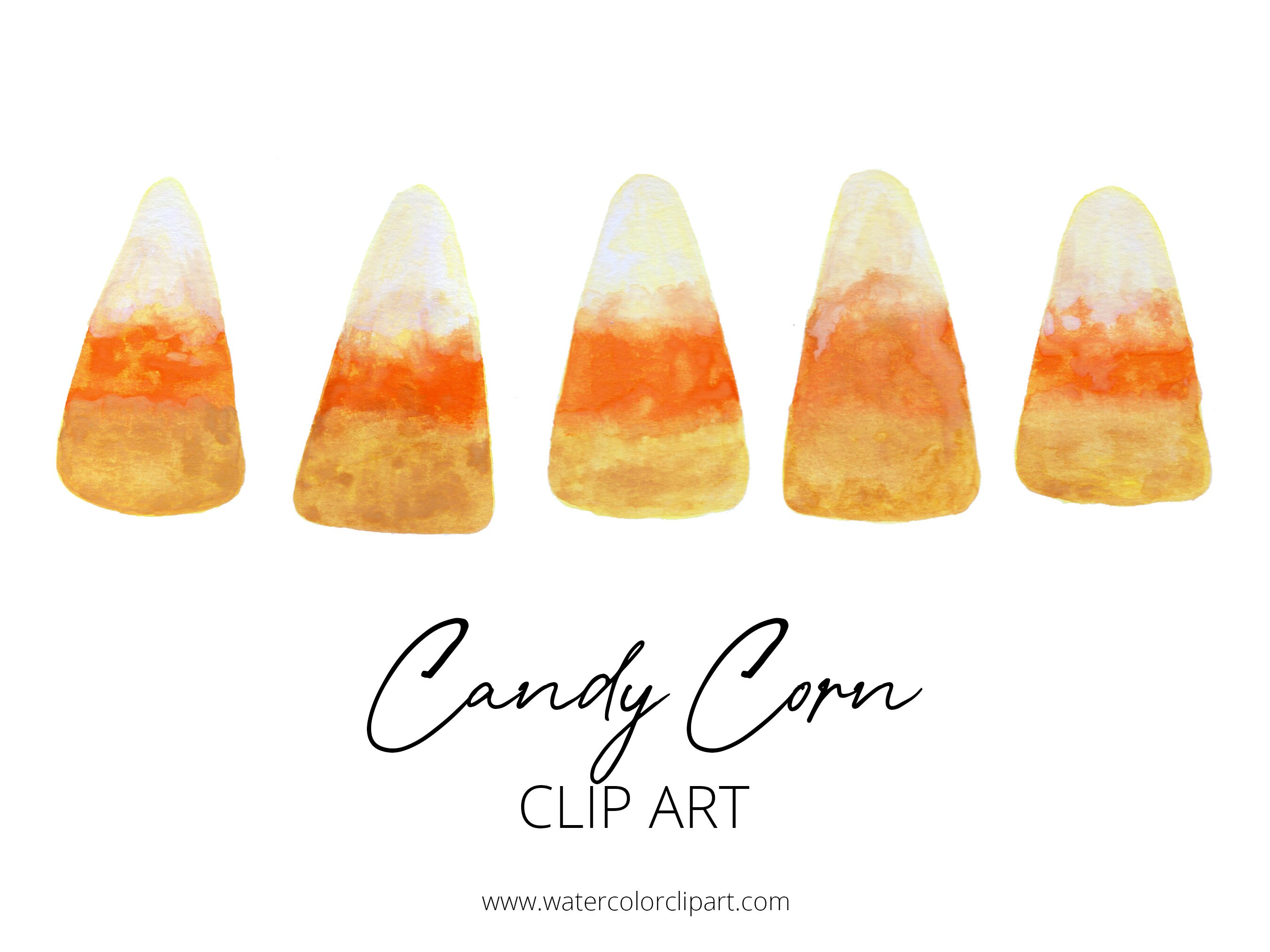 Watercolor Halloween Candy Corn Clip Art for Commercial Use, Cute ...