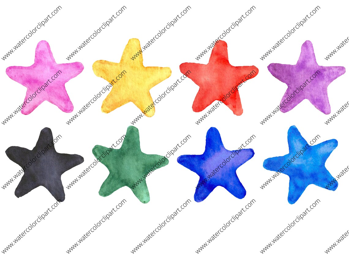 Watercolor Stars Clip Art, Galaxy Clip Art, INSTANT DOWNLOAD, Rainbow ...