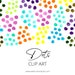 Hand Painted Rainbow Dots Clip Art, Watercolor Drops, INSTANT DOWNLOAD ...