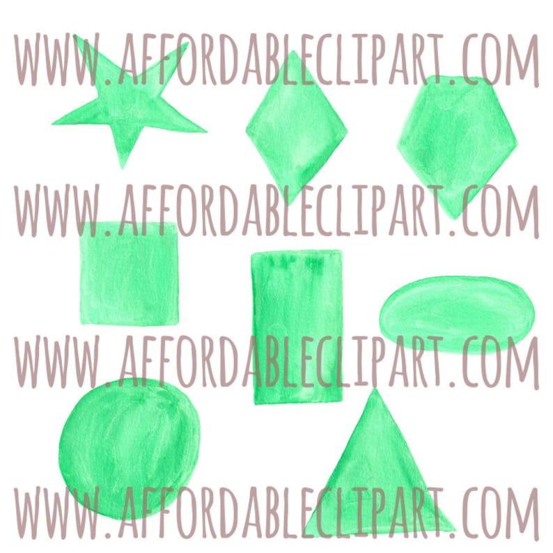 Hand Painted Rainbow Shapes Clip Art Watercolor Shapes - Etsy