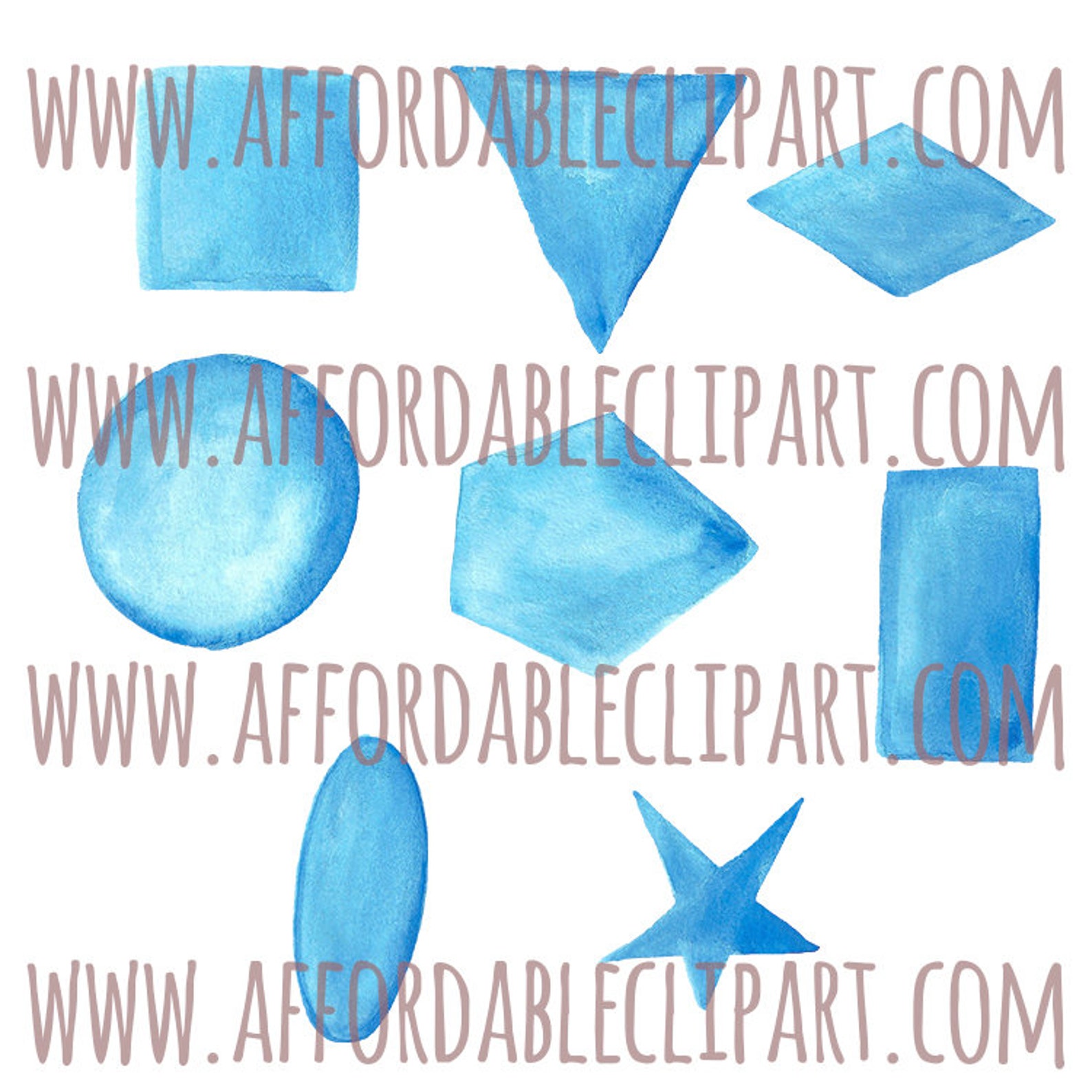 Hand Painted Rainbow Shapes Clip Art Watercolor Shapes - Etsy