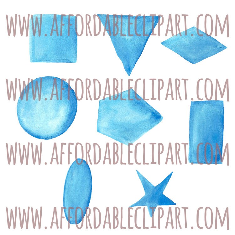 Hand Painted Rainbow Shapes Clip Art Watercolor Shapes - Etsy
