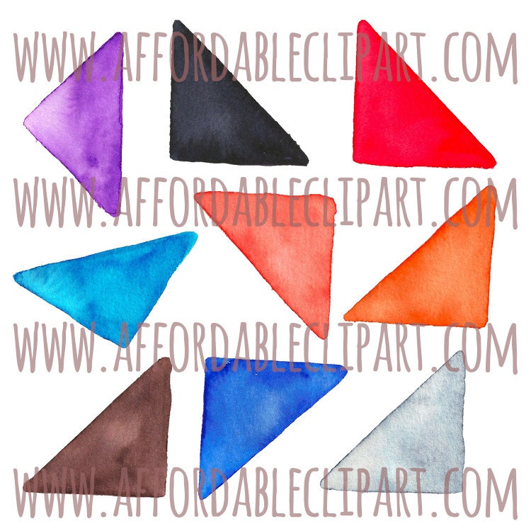 Watercolor Triangles Clip Art, Shapes Clip Art, INSTANT DOWNLOAD ...