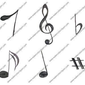 Watercolor Music Notes Clip Art, INSTANT DOWNLOAD, Hand Painted Clip ...