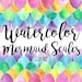 Hand Painted Rainbow Mermaid Scales Clip Art Watercolor | Etsy