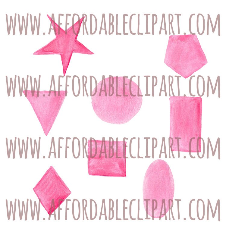 Hand Painted Rainbow Shapes Clip Art Watercolor Shapes - Etsy