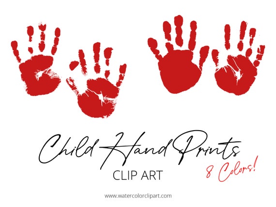 Red Hand Print Clip Art