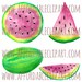 Watercolor Watermelon Fruit Clip Art, Watermelon Clip Art, Fruit Clip ...